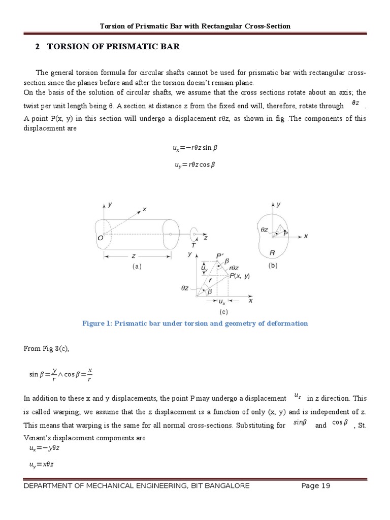Torsion Analysis of Rectangular Bars | PDF | Stress (Mechanics) | Beam ...