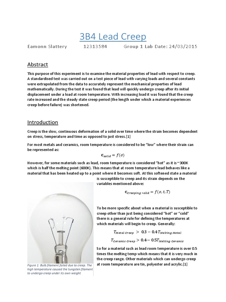 Lead Creep | PDF | Creep (Deformation) | Dislocation