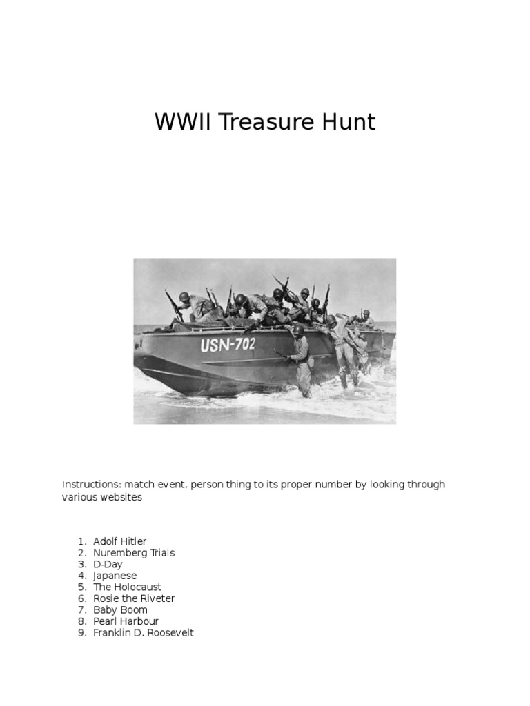 WWII Scavenger Hunt Guide | PDF | Travel | History