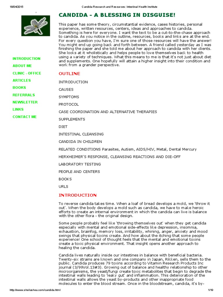 Candida Research and Resources - Intestinal Health Institute | PDF ...