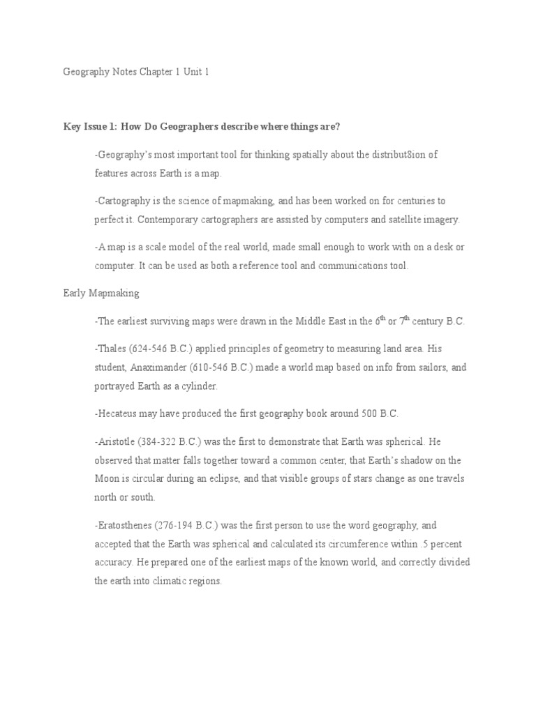 Geography Notes Chapter 1 Unit 1 | PDF | Geography | Climate
