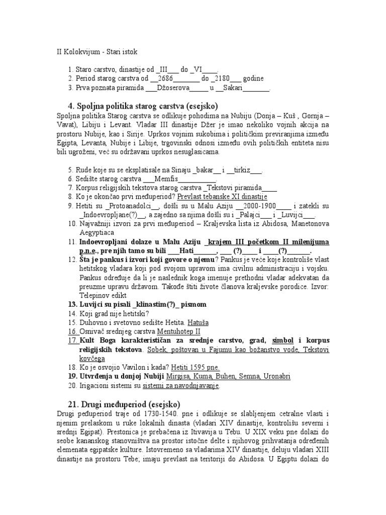 II Kolokvijum Istok - Rešenja | PDF