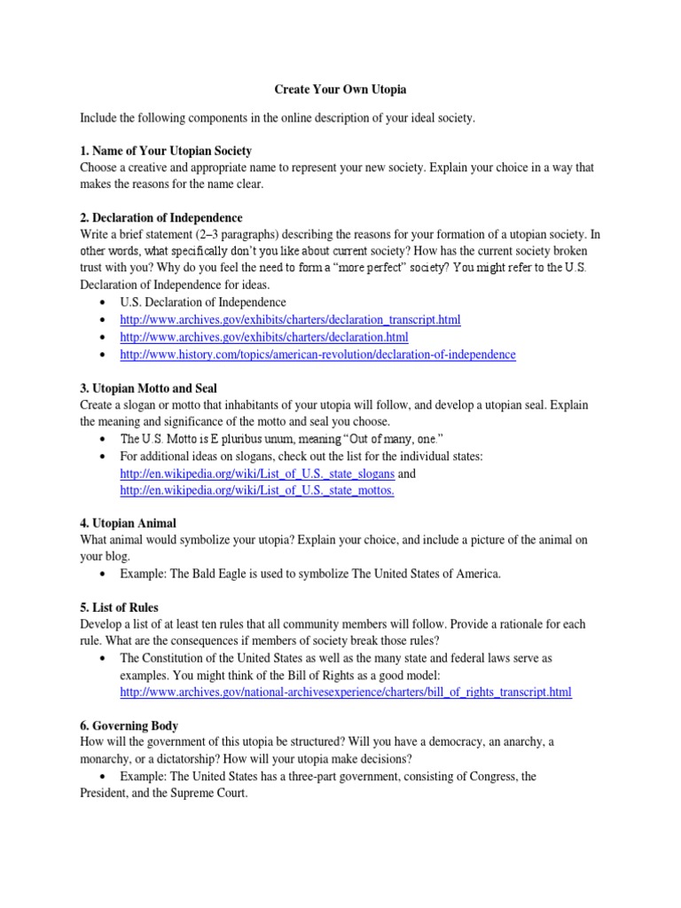 Create Your Own Utopia | PDF | Utopia | Reason