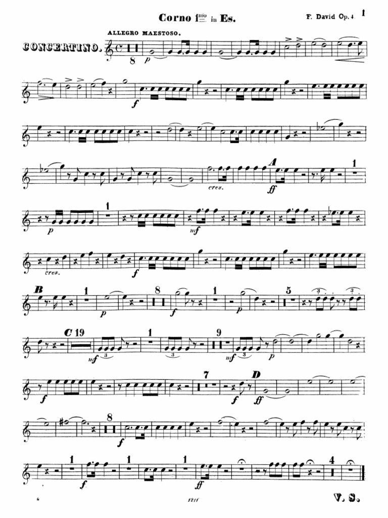 F/David Trombone Concertino Op.4 Horns Eb B Basso | PDF