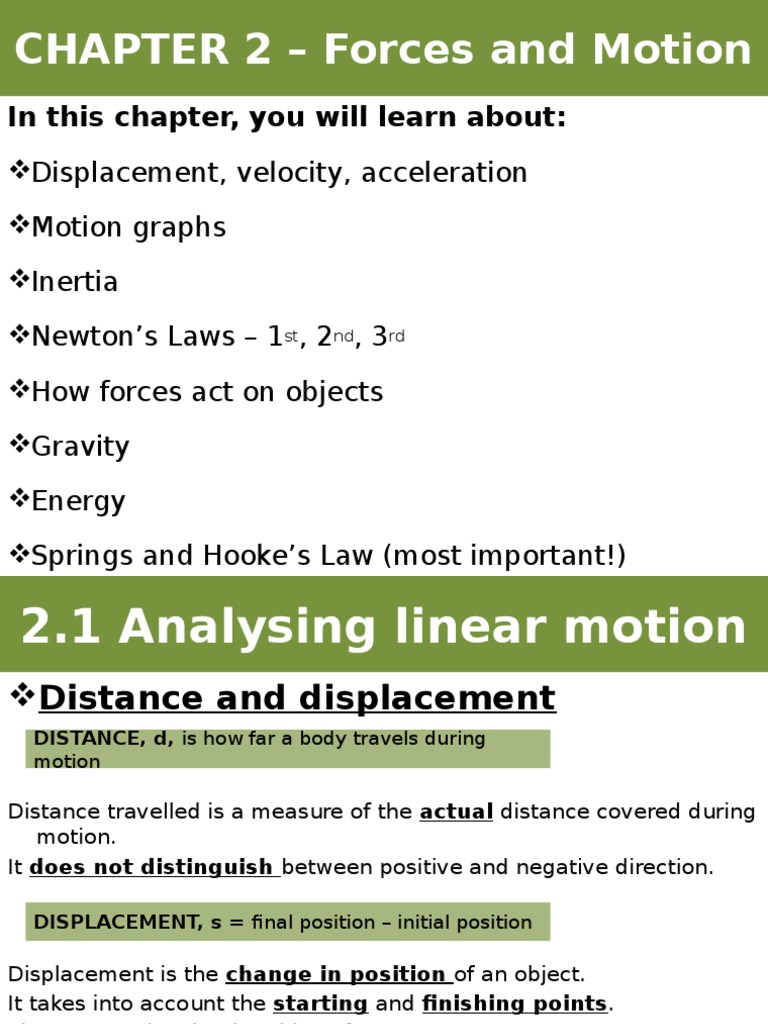 2.1 Analysing Linear Motion | Download Free PDF | Velocity | Acceleration
