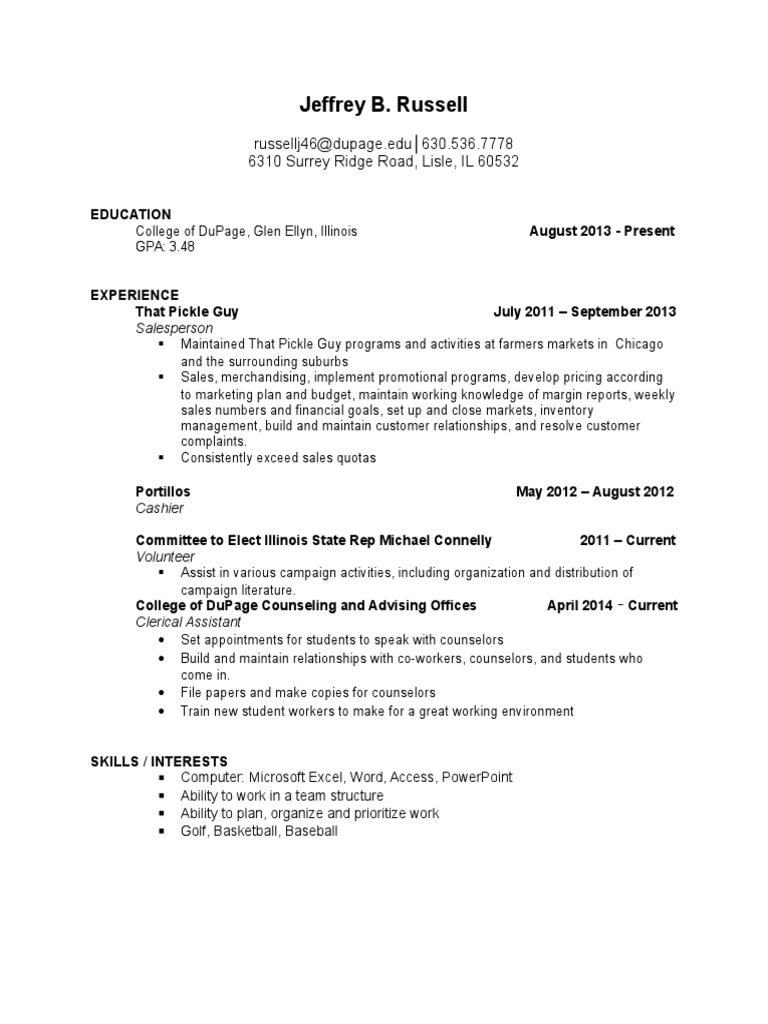 Jeff Russell Resume Cis | PDF