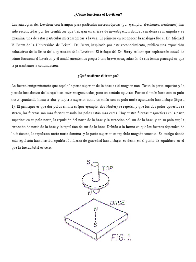 Funcionamiento del Levitron Magnético | PDF | Imán | Magnetismo