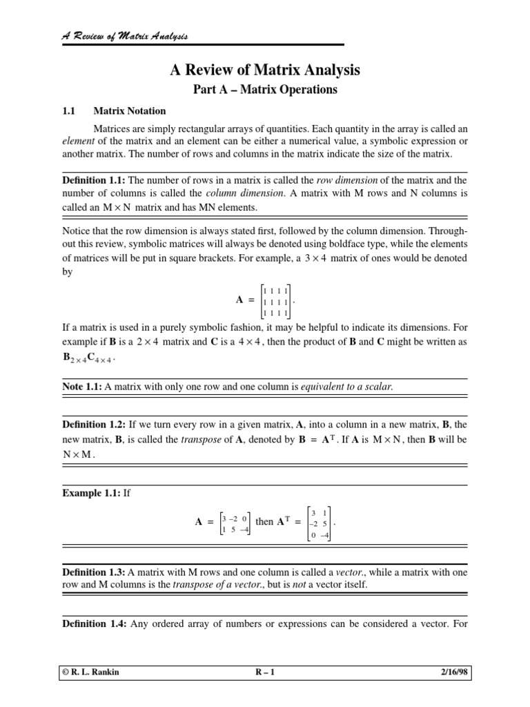 Review Matrices | PDF | Matrix (Mathematics) | Determinant