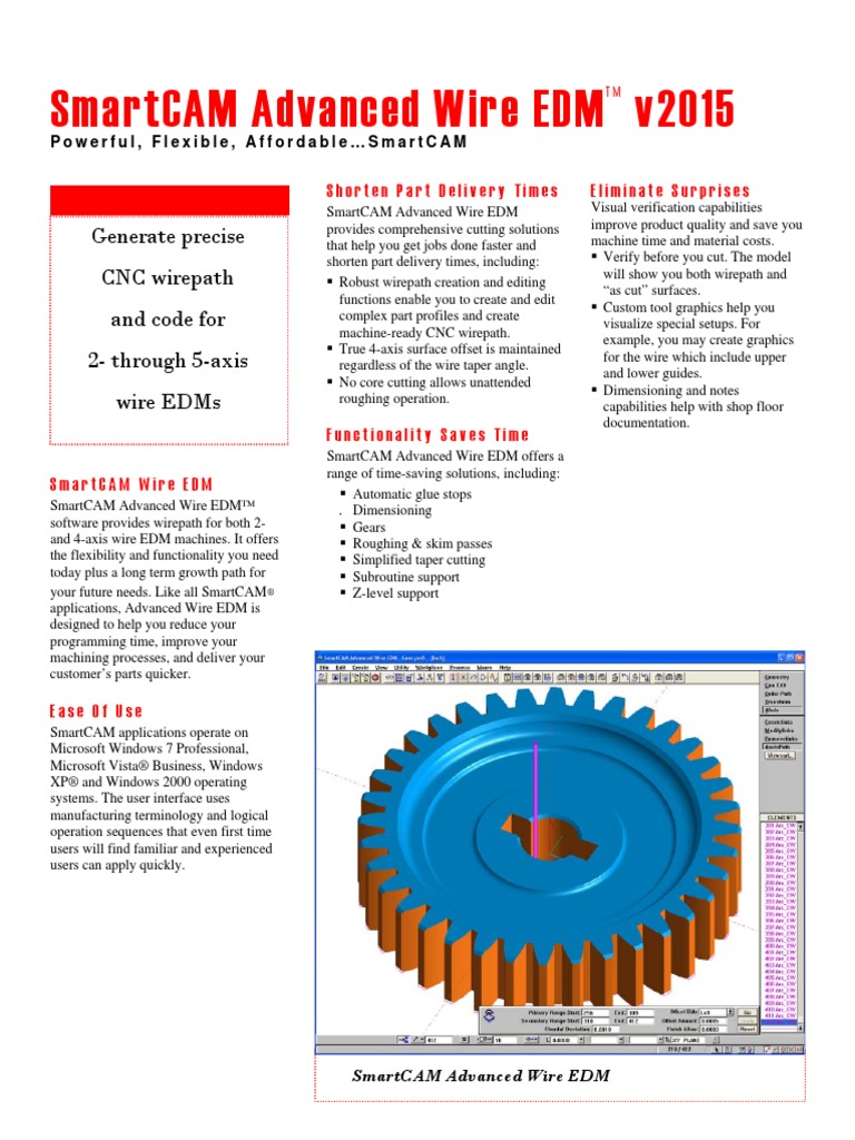 SmartCAM Advanced Wire EDM Datasheet | PDF | Network Interface ...