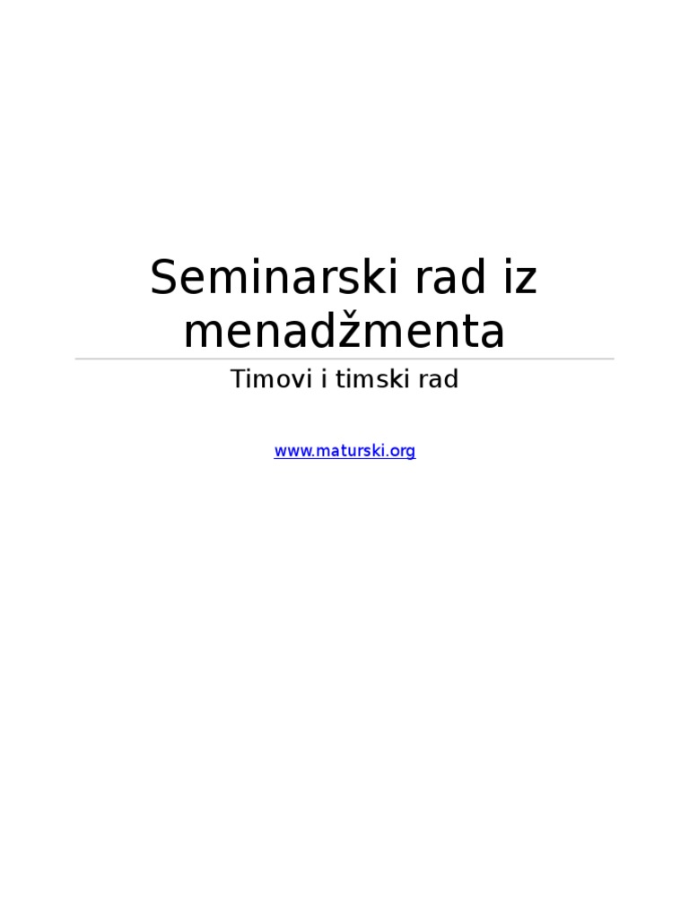Timski Rad + | PDF