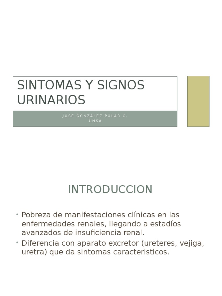 Signos y síntomas urinarios clave | PDF | Sistema urinario | Vejiga ...