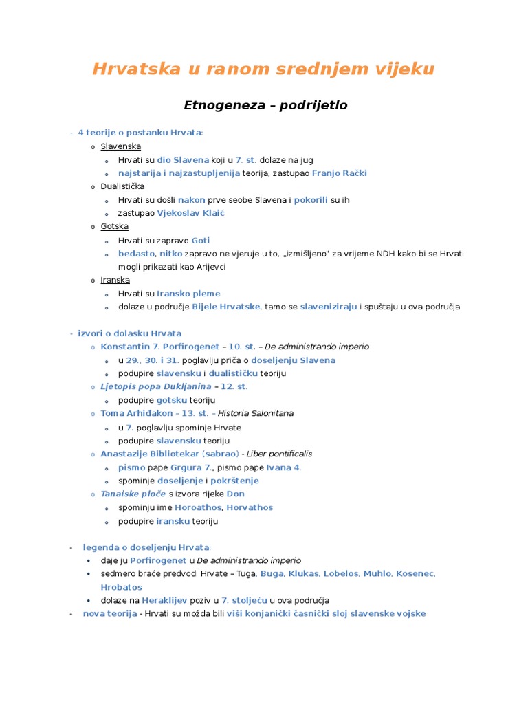 Hrvatska U Ranom Srednjem Vijeku | PDF
