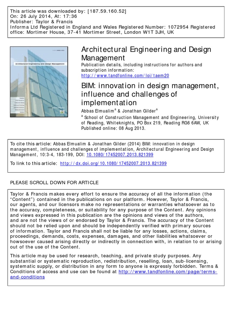 BIM in Design Management: Challenges & Innovation | PDF | Building ...
