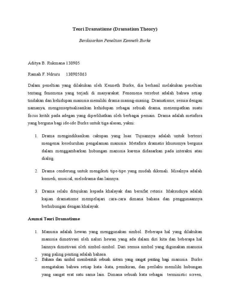 Teori Dramatisme | PDF