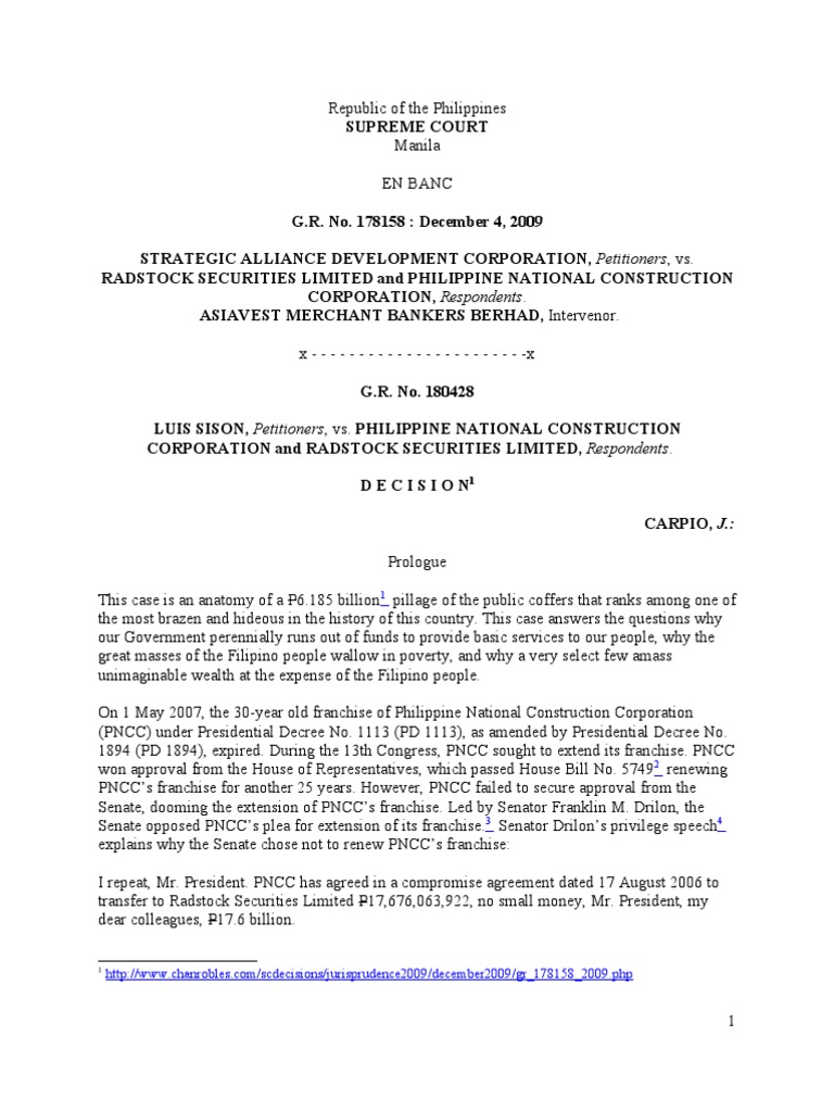 Luis Sison, Petitioners, vs. Philippine National Construction ...