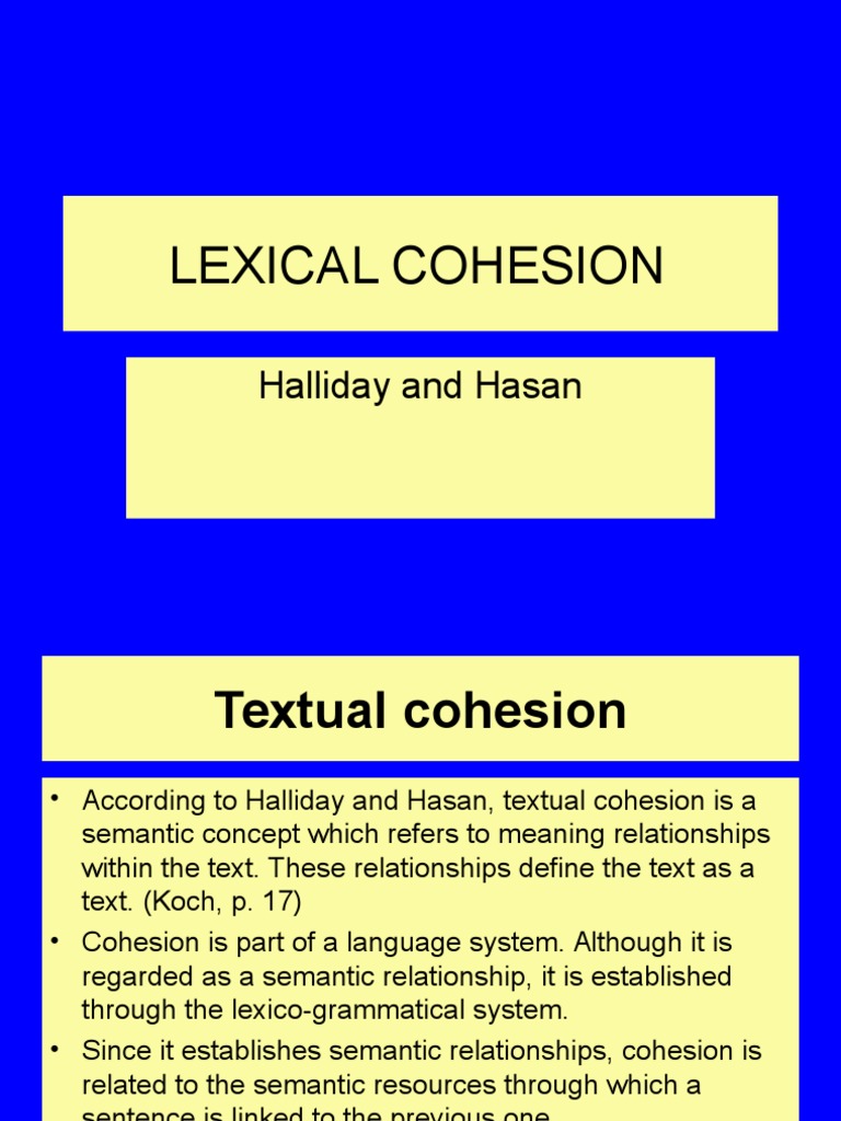 Lexical Cohesion | Lexicon | Noun
