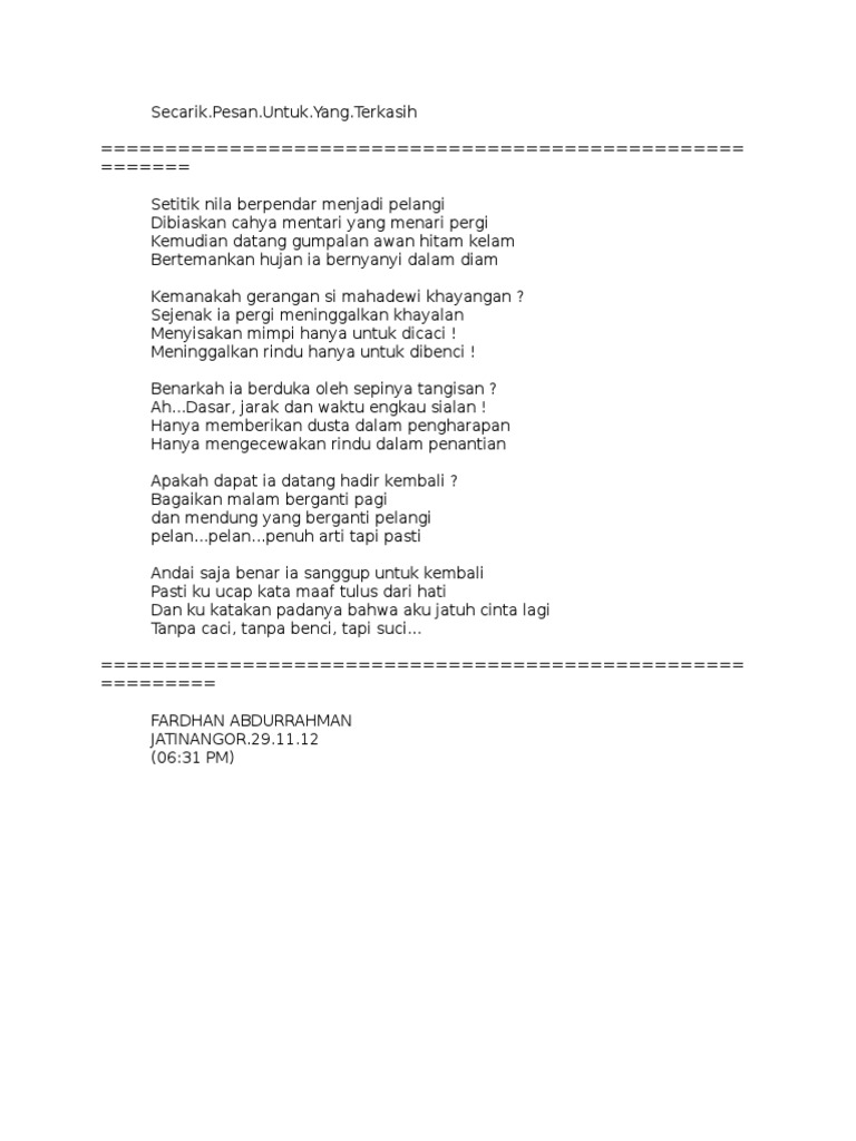 Kumpulan Sajak & Syair Biasa | PDF