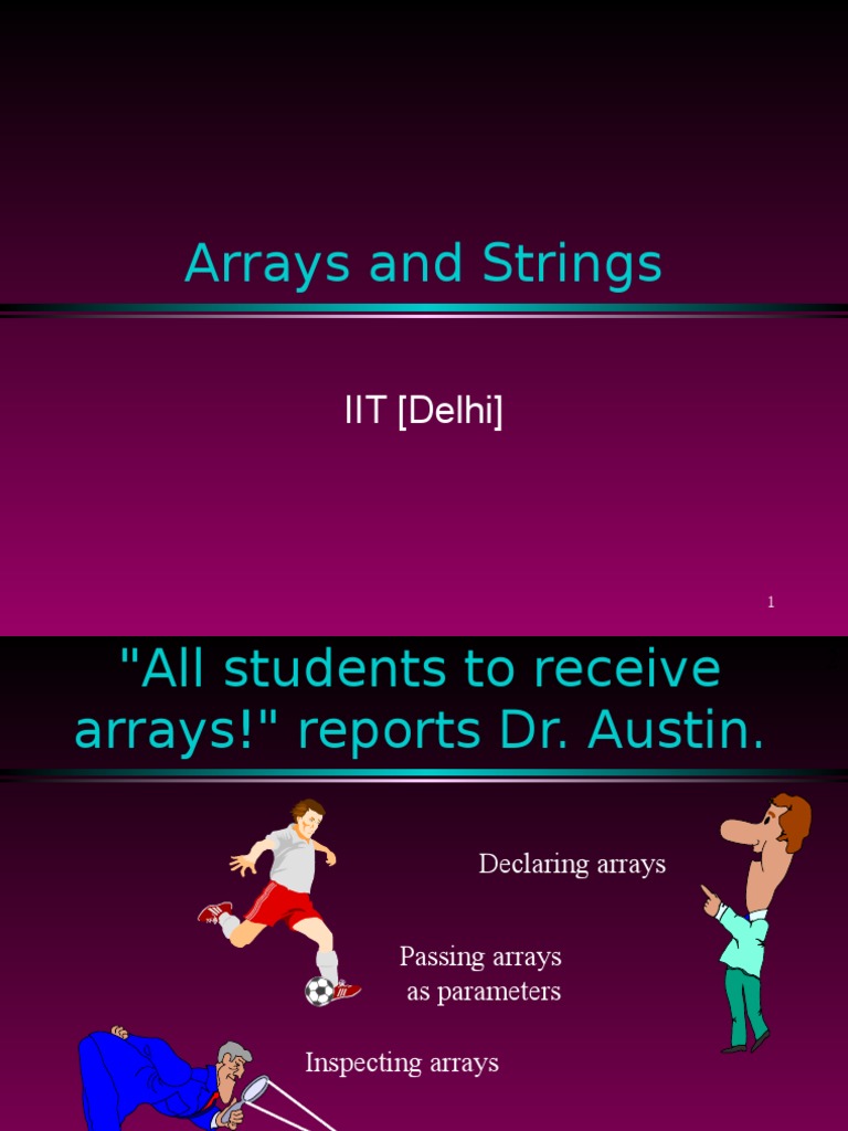 Arrays and Strings: IIT (Delhi) | PDF | Array Data Type | Parameter (Computer Programming)