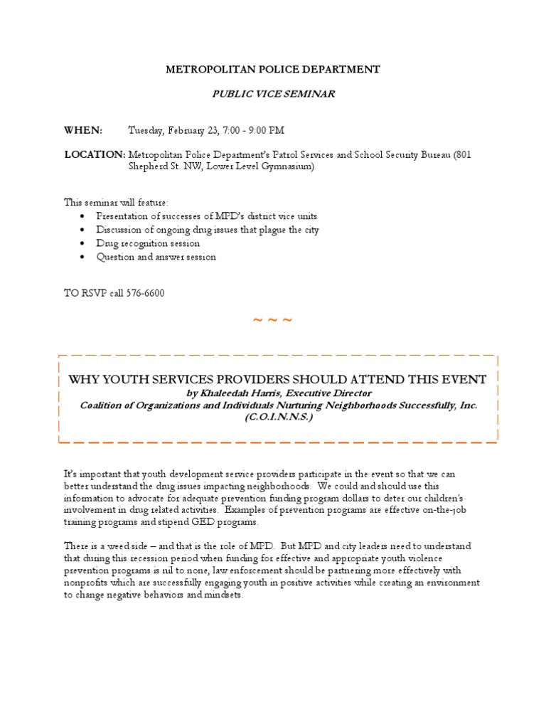 Metropolitan Police Department | PDF