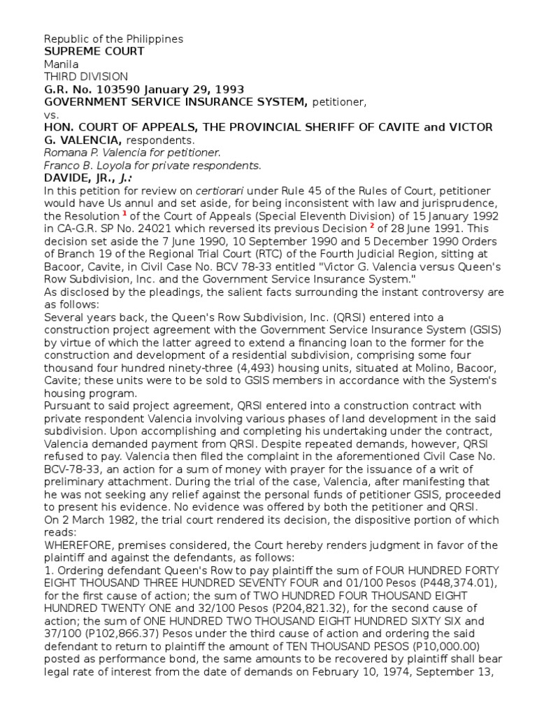 Gsis Vs Ca GR 10359 | PDF | Judgment (Law) | Lawsuit