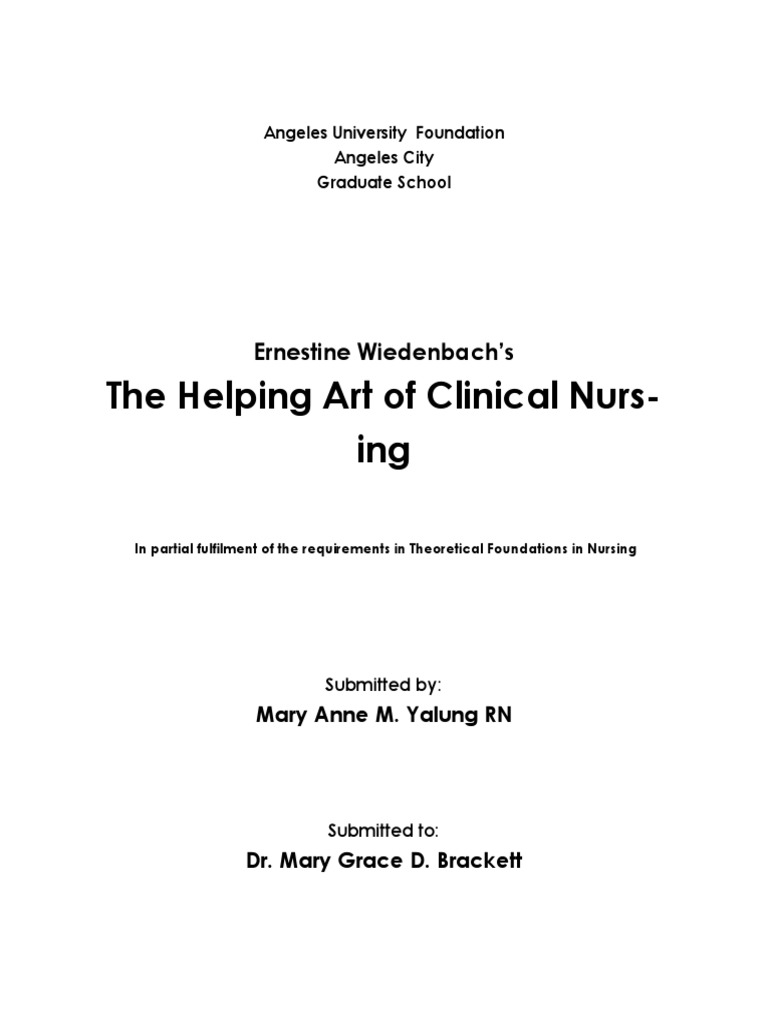 The Helping Art of Clinical Nursing by Ernestine Weidenbach | Nursing ...