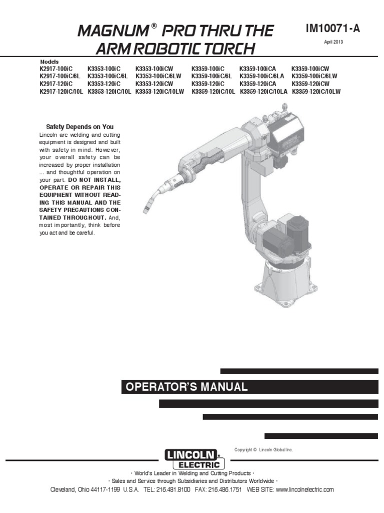 Magnum Prothru The Arm Robotic Torch | PDF | Welding | Construction