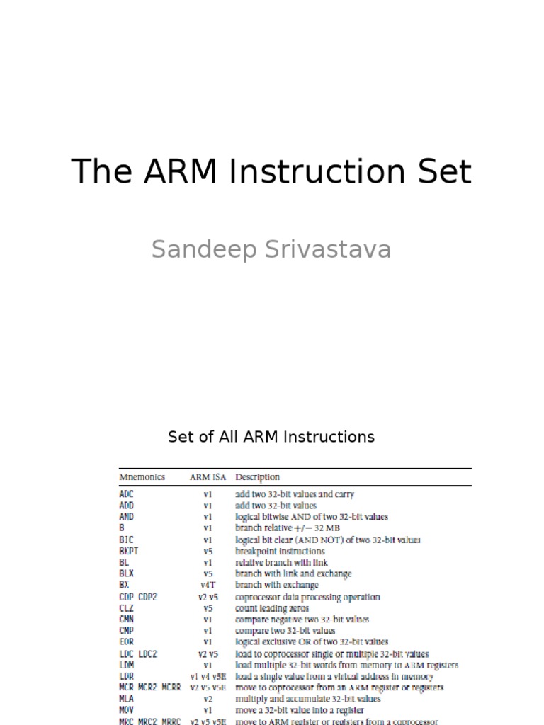 ARM Instruction Set | Download Free PDF | Digital Technology | Computer ...