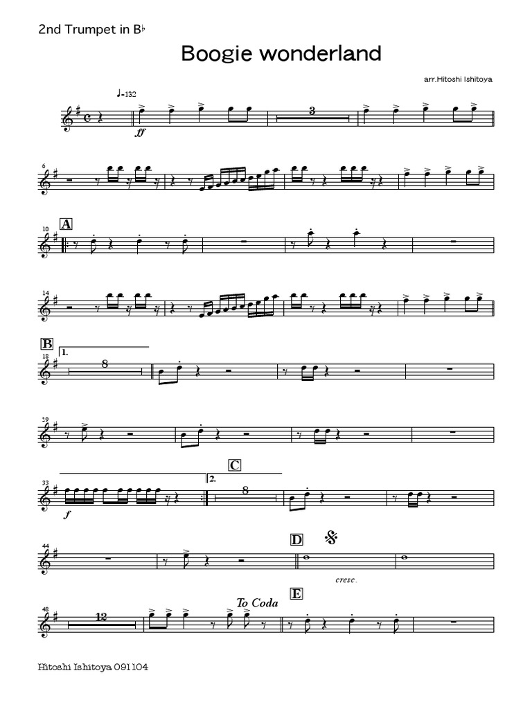 Boogie - 014 2nd Trumpet in BB - Mus | PDF