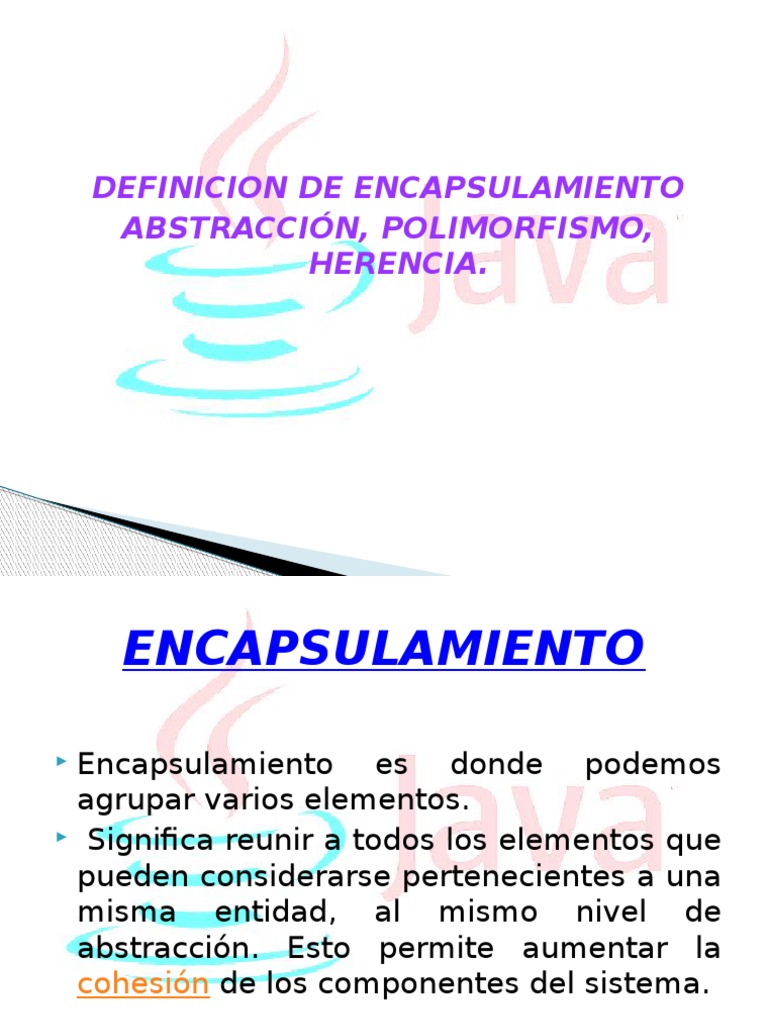 Encapsulamiento Java | PDF | Herencia (Programación Orientada a Objetos) | Java (lenguaje de ...
