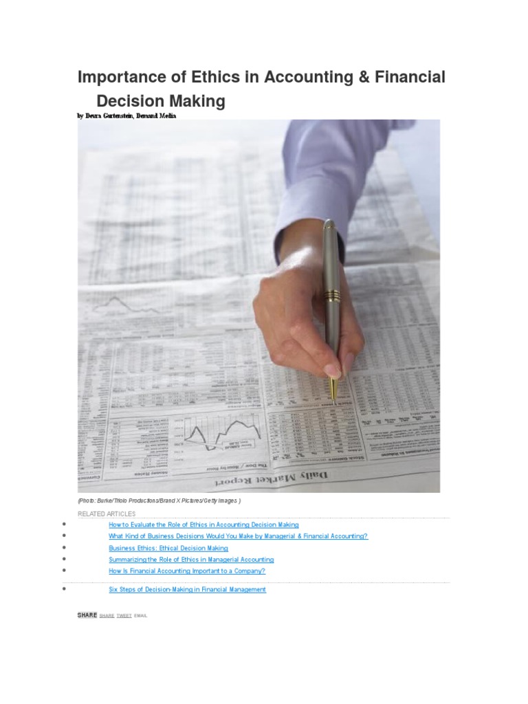 Ethics in Accounting and Finance | PDF | Finance & Money Management