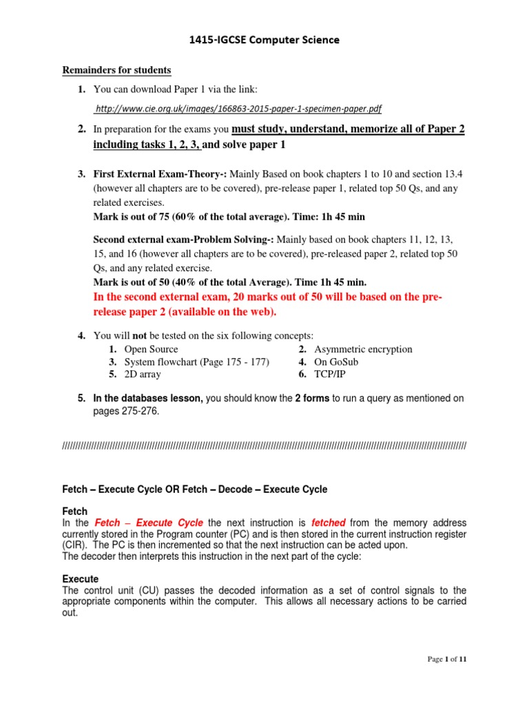 1415-IGCSE Computer Science 1 | PDF 1415-IGCSE Computer Science 1 | PDF