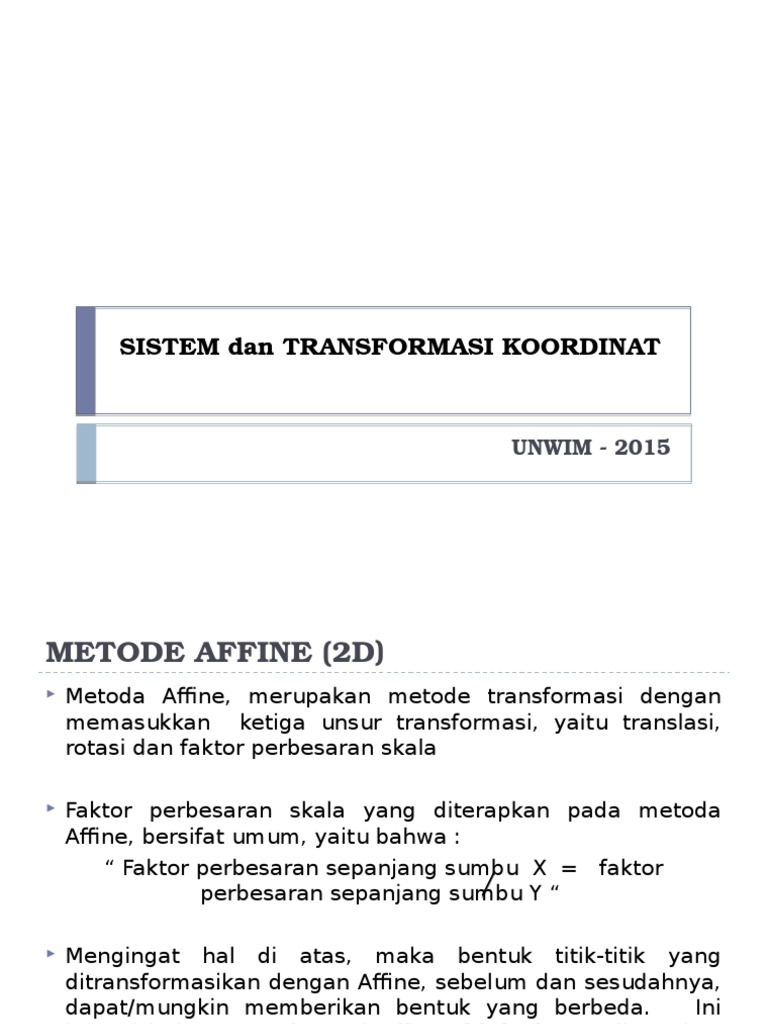 Pertemuan 5 - Transformasi 2D Affine | PDF