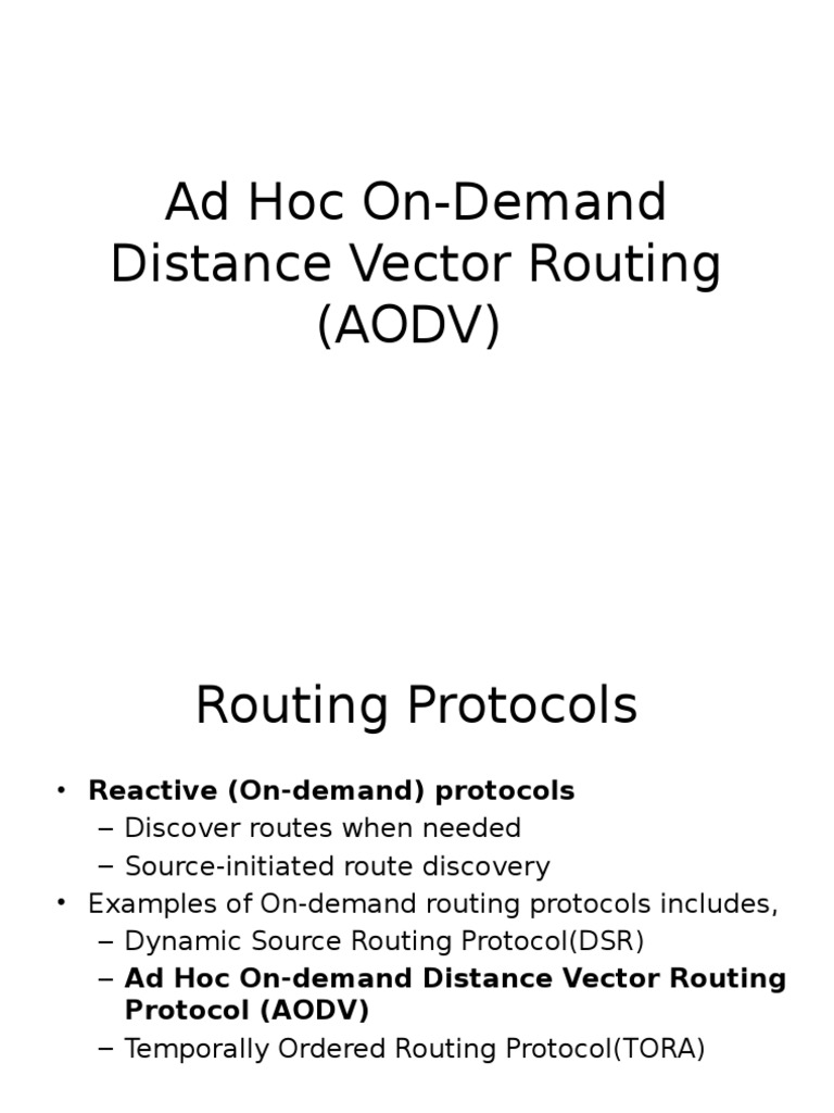 Ad Hoc On Demand Distance Vector Routing Aodv Pdf Routing Wireless Ad Hoc Network