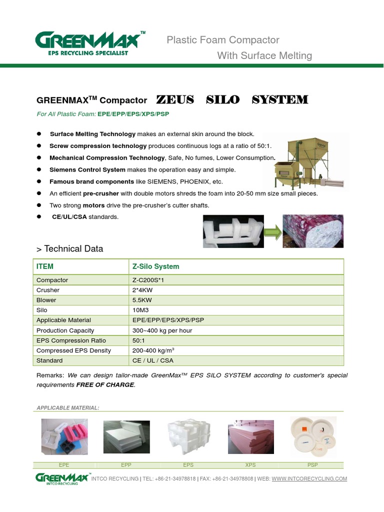 Pe Foam Recyling Equipment | PDF | Home & Garden