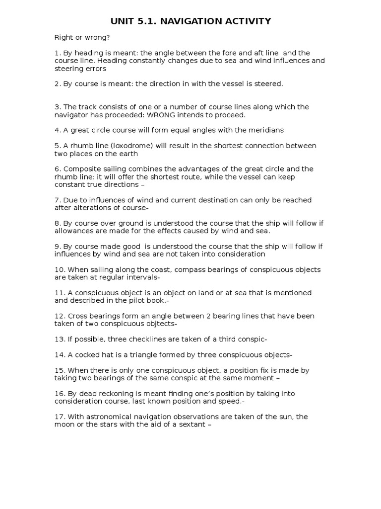 Unit 5.1. Navigation Activity | PDF