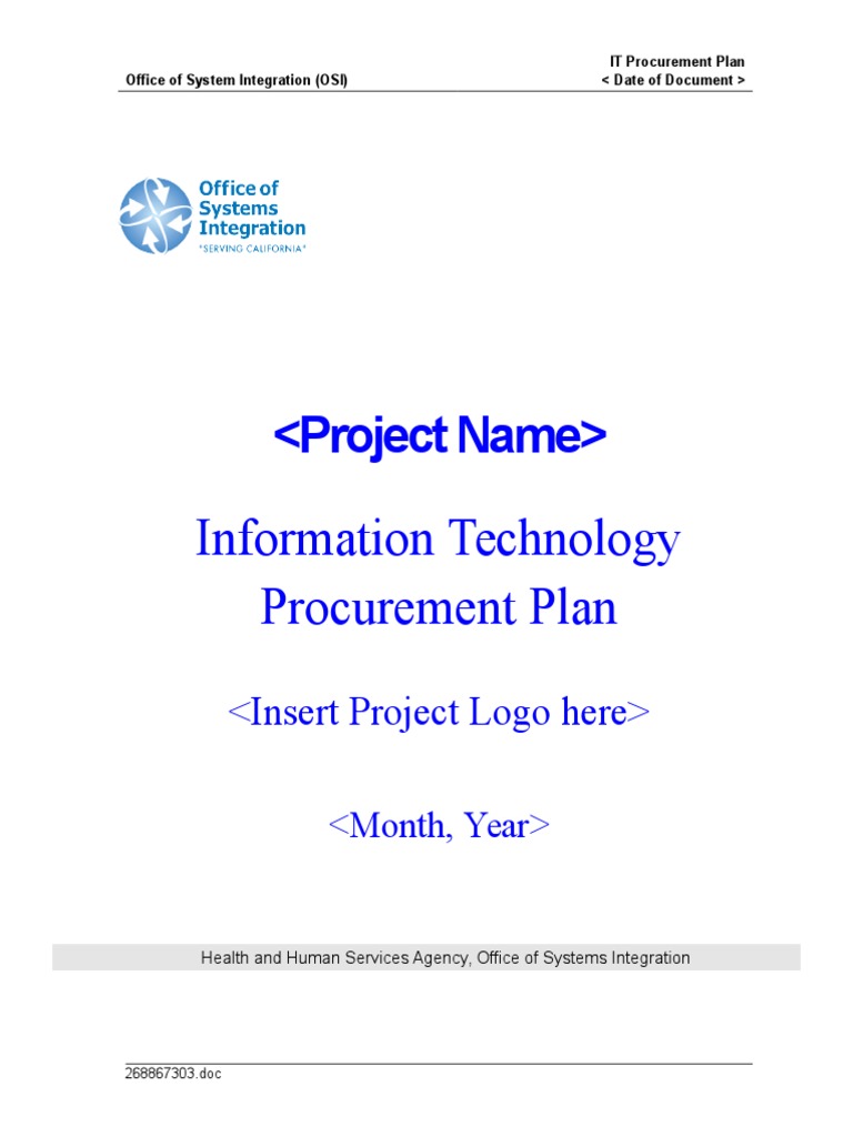 IT Procurement Plan Template | PDF | Request For Proposal | Procurement