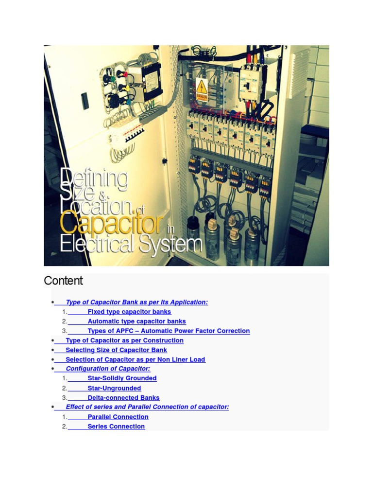 APFC Panel | Capacitor | Series And Parallel Circuits