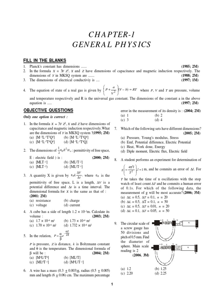 Chapter - 1 - General Physics | PDF | Resonance | Kilogram