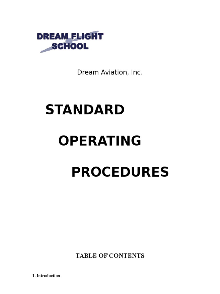 Standard Operating Procedures | Instrument Flight Rules | Flight Instructor