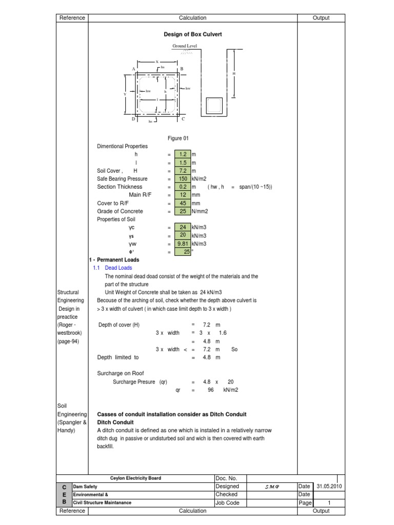 Box Culvert Design 2 | PDF | Structural Load | Classical Mechanics