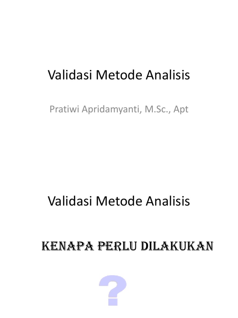 Validasi Metode Analisis | PDF