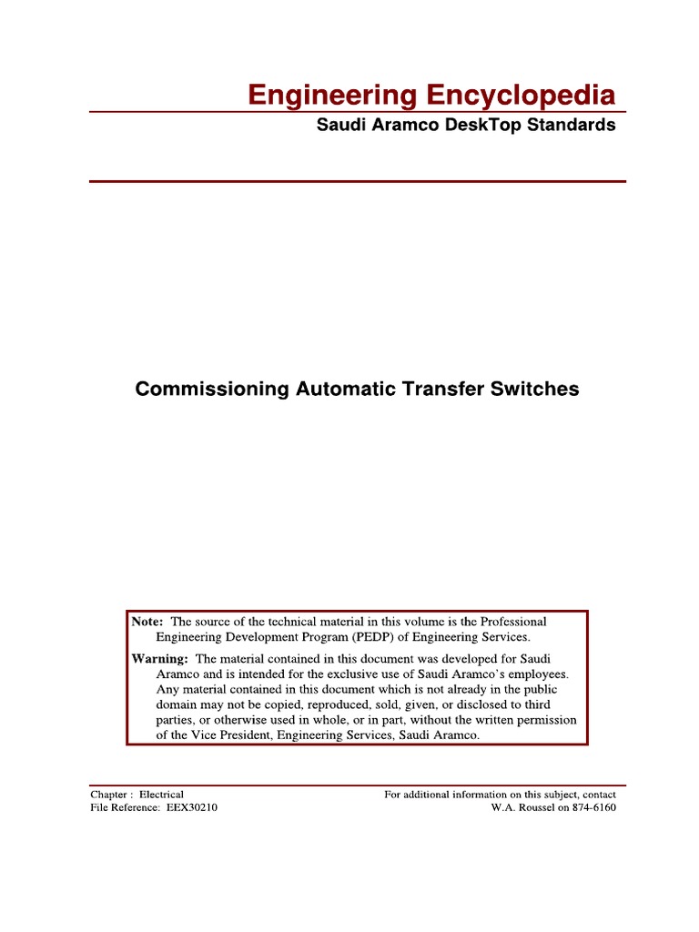 Commissioning Automatic Transfer Switch | PDF