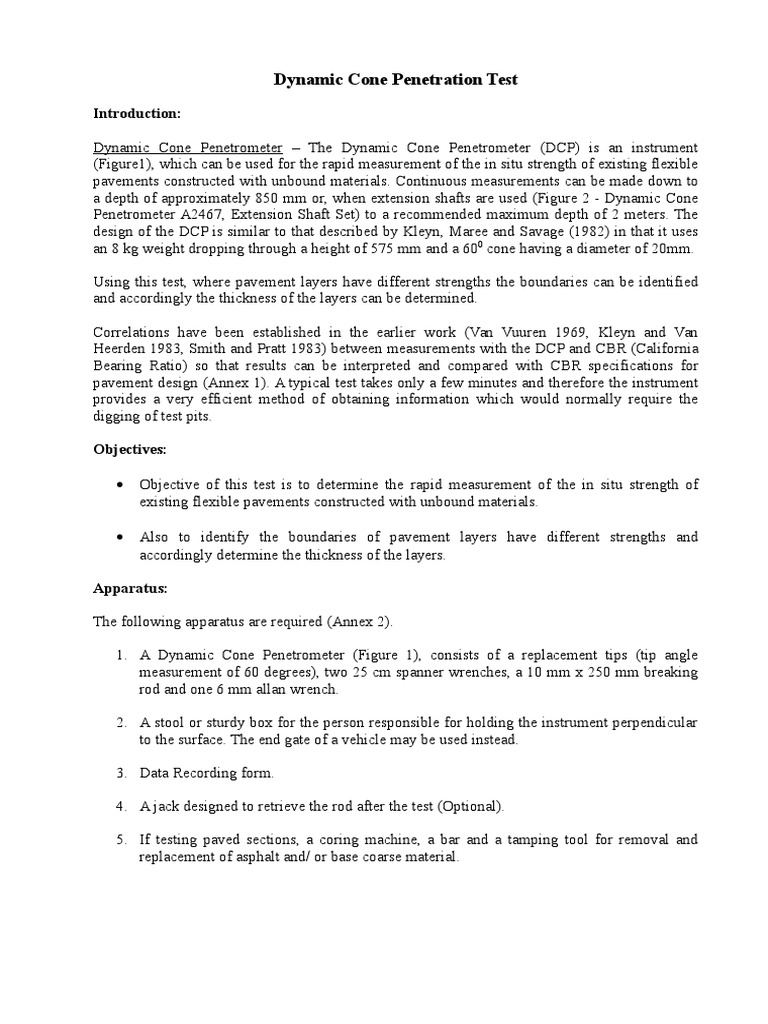 8) DCP Test | PDF | Strength Of Materials | Road Surface