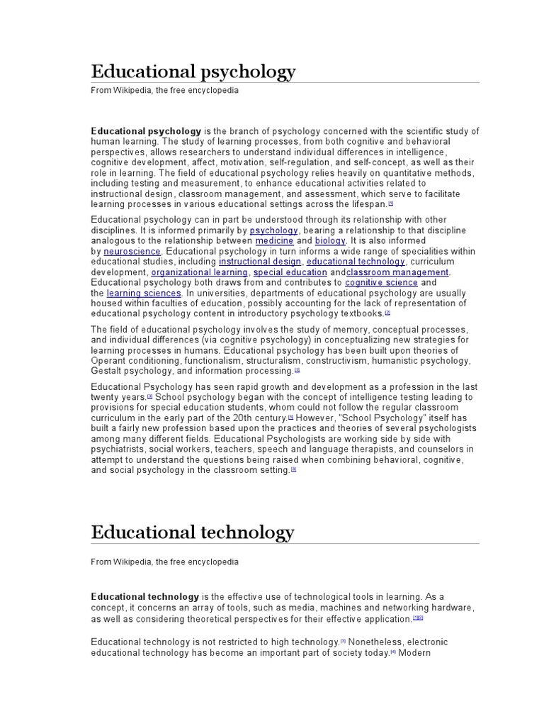 Educational Psychology: Educational Psychology Is The Branch of ...
