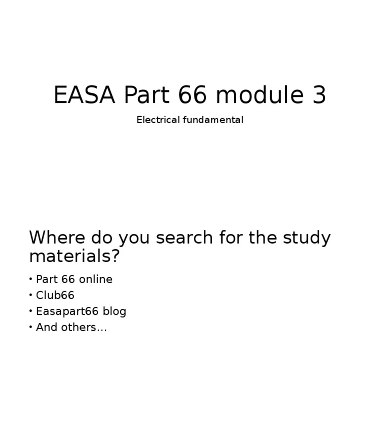 EASA Part 66 Module 3 Overview | PDF