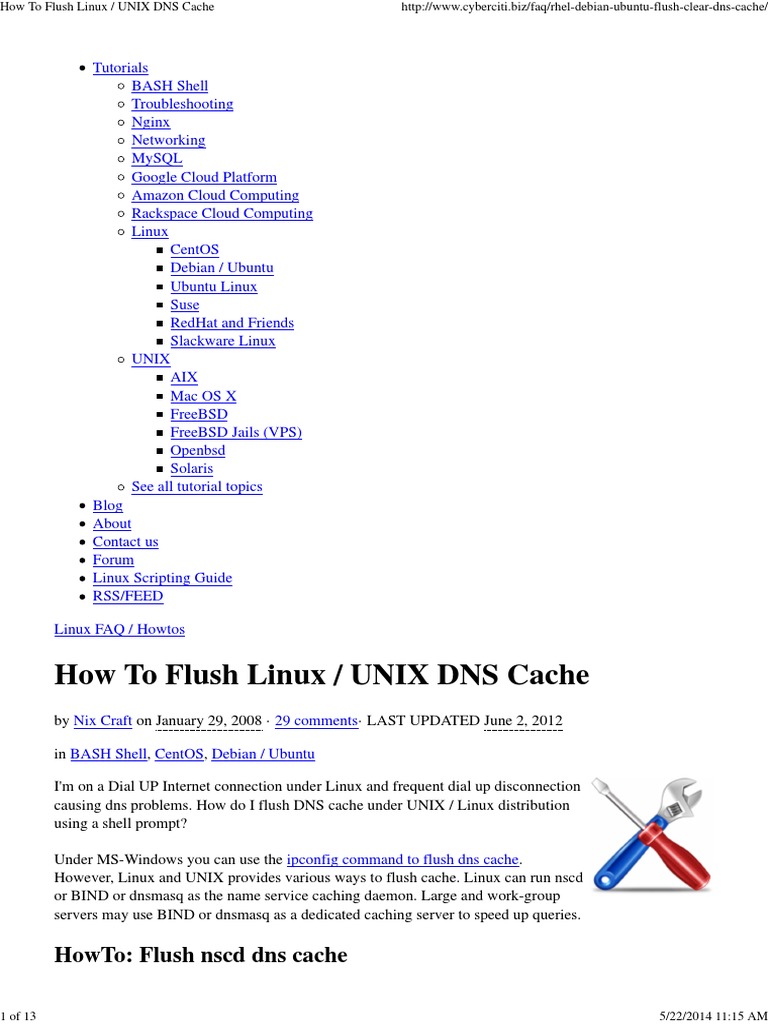 How To Flush Linux - UNIX DNS Cache | PDF | Domain Name System | Linux