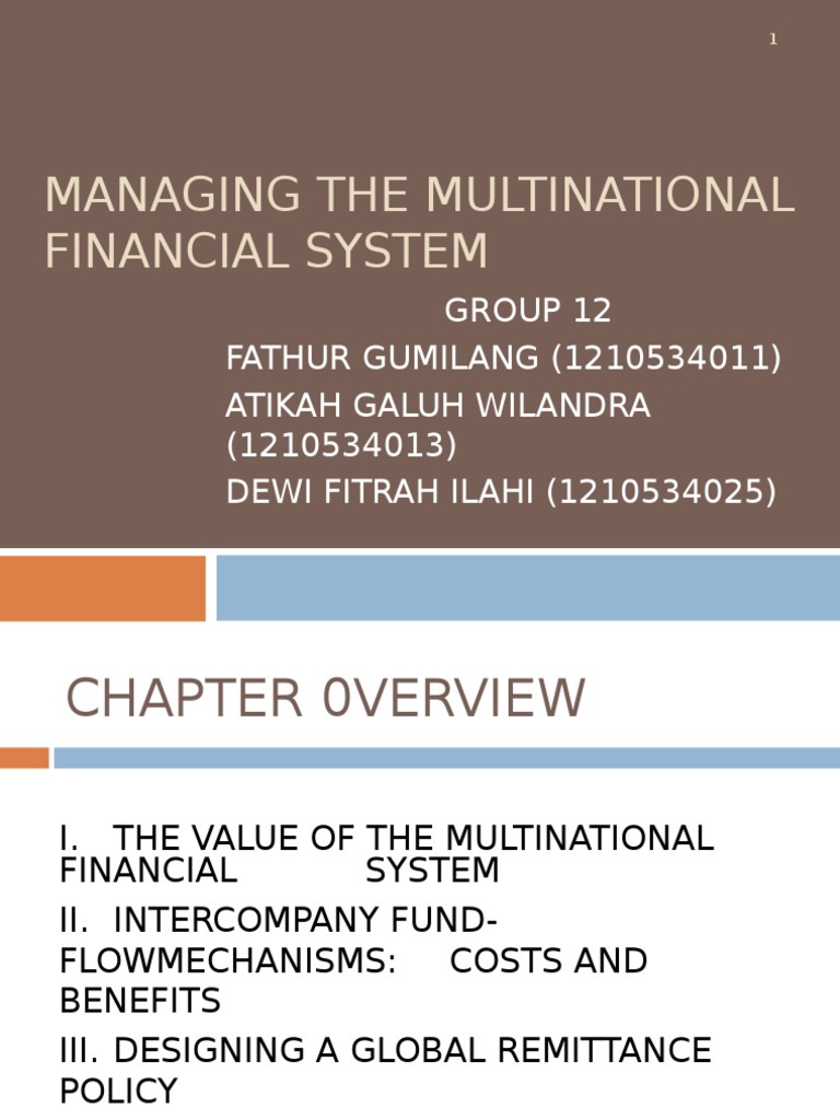 Managing The Multinational Financial System | PDF | Loans | Taxes