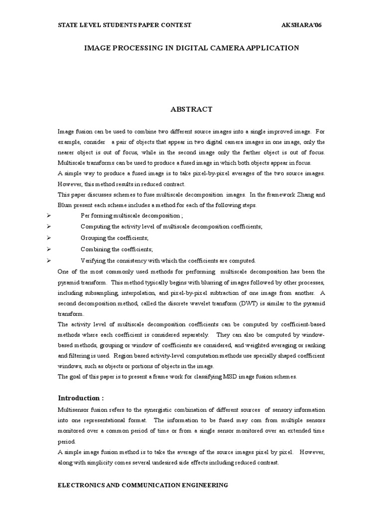 Digital Camera | PDF | Digital Signal Processing | Telecommunications ...