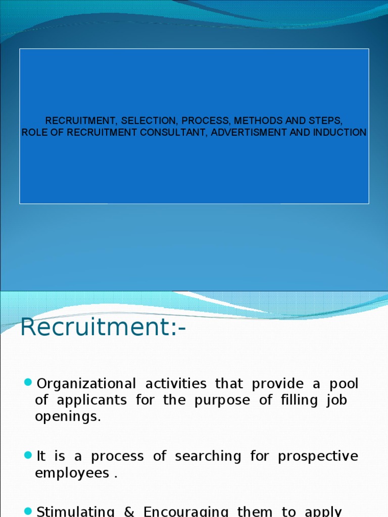 Recruitment and Selection Process Guide | PDF | Recruitment | Employment
