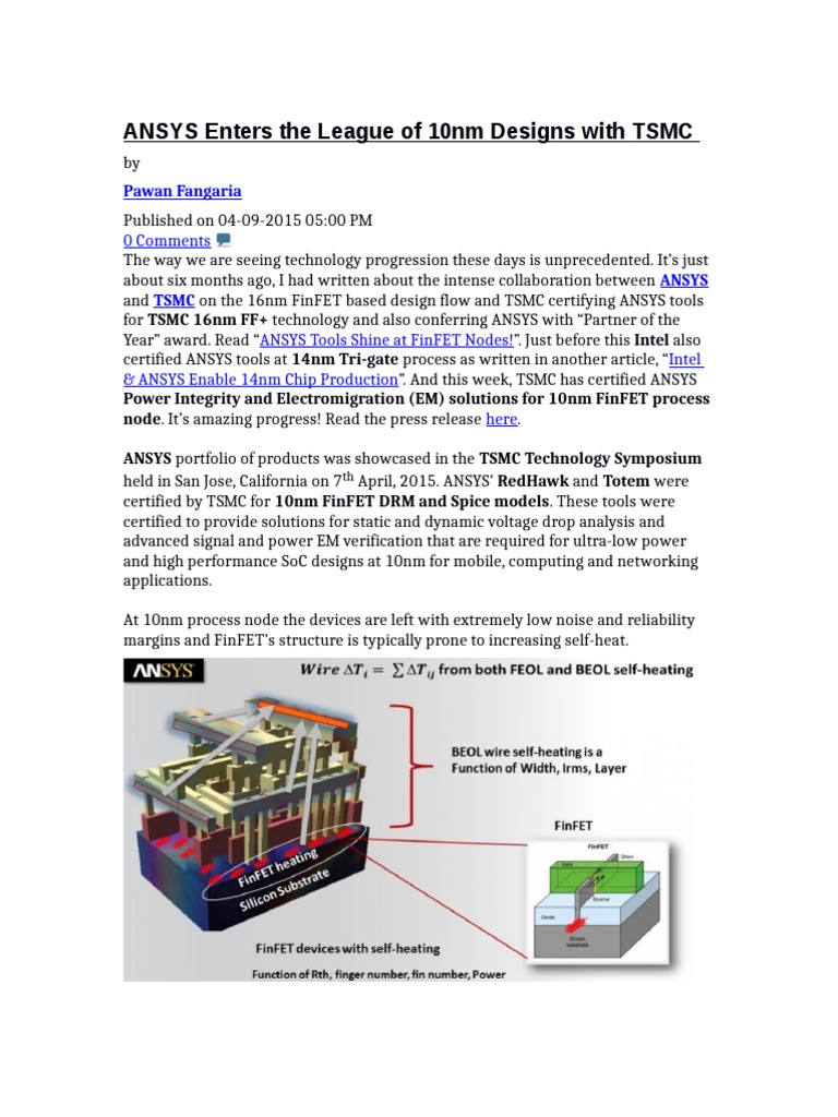 ANSYS 10nm Entry Into Design | Download Free PDF | Semiconductor Device ...